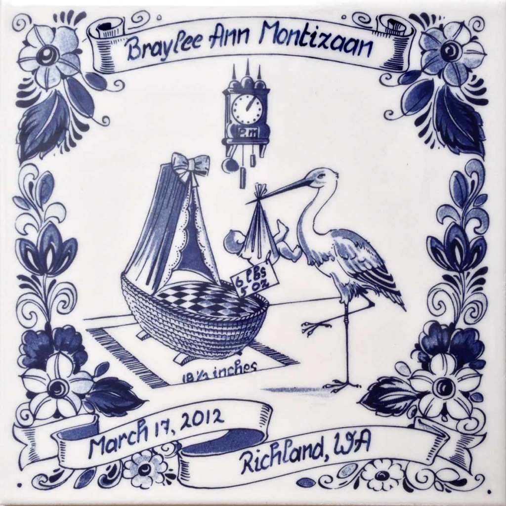 New Delft Birth Tile – Personal Presents